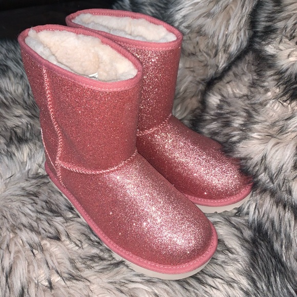 UGG | Shoes | Pink Glitter Uggs Size 6 Girls | Poshmark